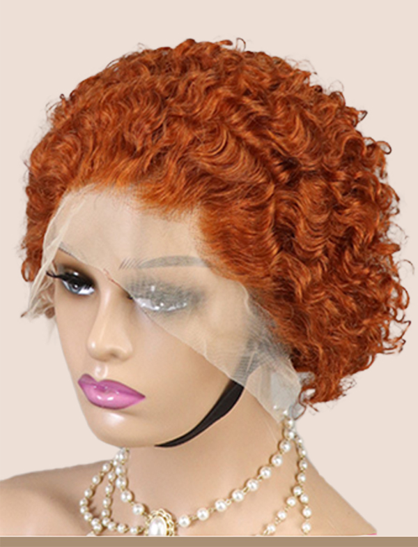 Real hair wig short hood 134 full frotallace wig African wig human hair ...